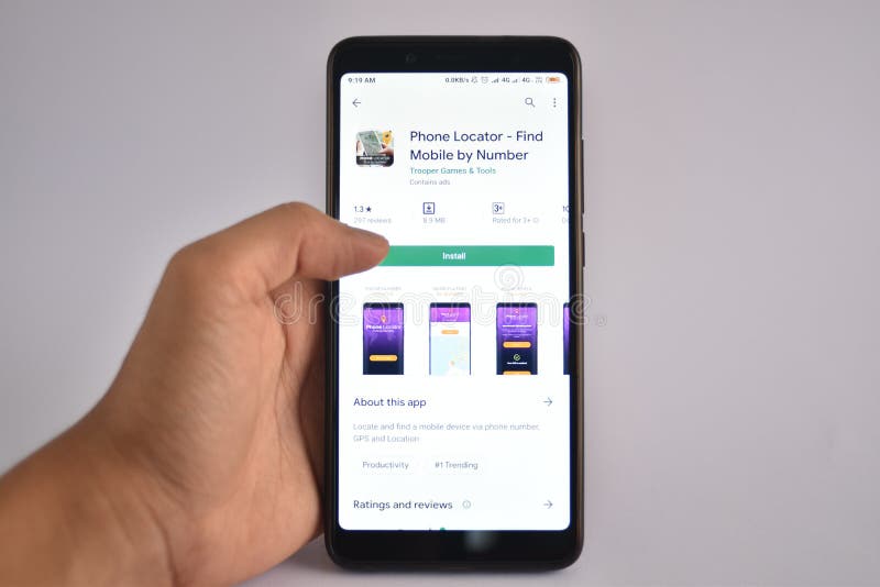 The Android Phone with Phone Locator App on the Screen Editorial Stock ...