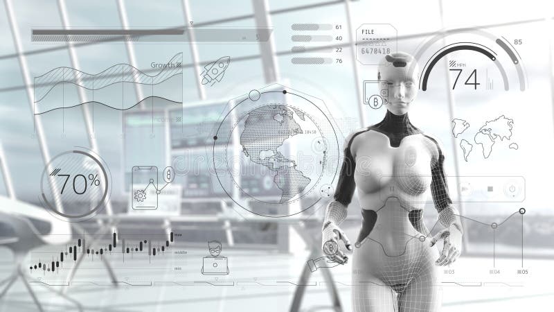 Female Humanoid Robot Powered By Artificial Intelligence Generative Ai