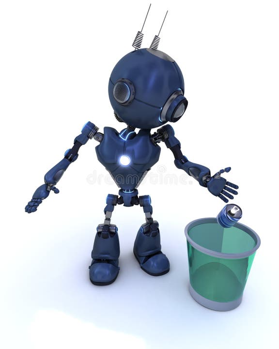 Android recycling trash stock illustration. Illustration of render ...