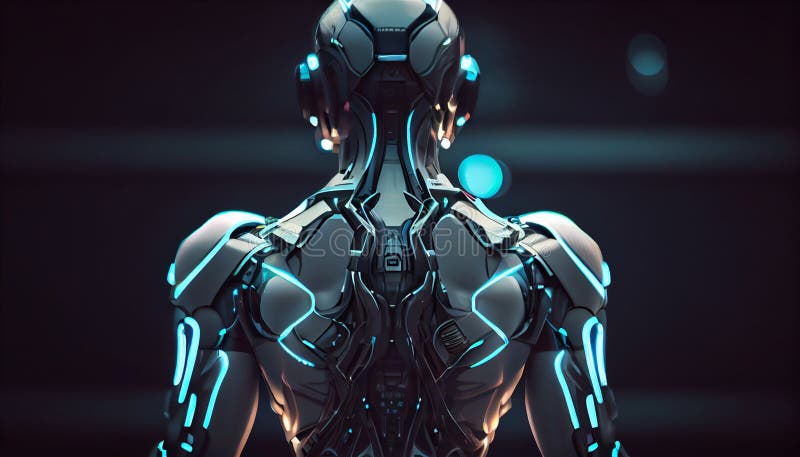Android robot ai generated stock illustration. Illustration of ...