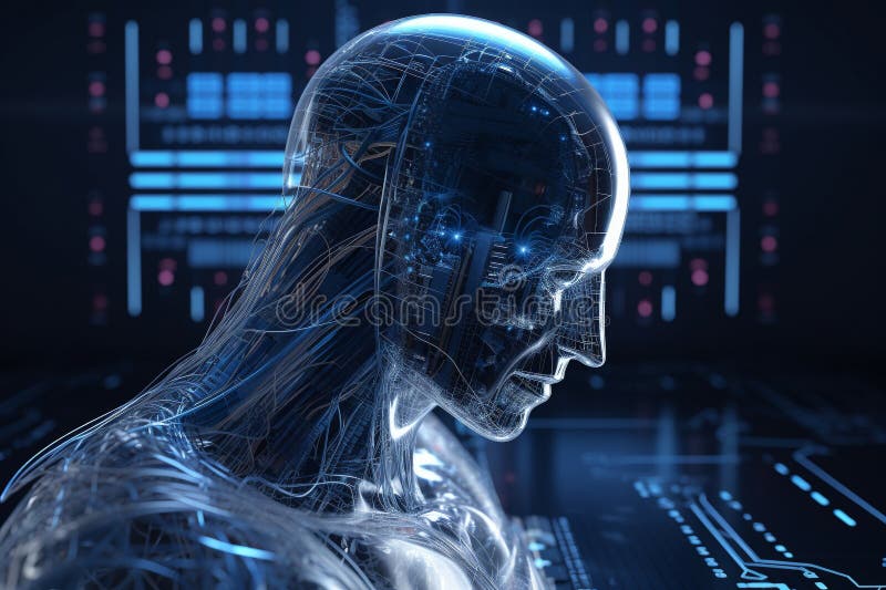 Android or Robot with Artificial Intelligence. Generative AI Stock ... Android or Robot with Artificial Intelligence. Generative AI Stock ...