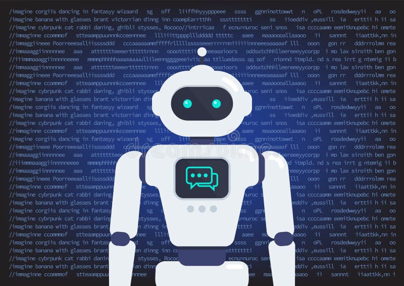 Android Robot with Artificial Intelligence Prompt Typography Background ... Android Robot with Artificial Intelligence Prompt Typography Background ...
