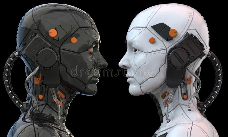 Android Robot Cyborg Woman Humanoid Side View - 3d Rendering Stock ... Android Robot Cyborg Woman Humanoid Side View - 3d Rendering Stock ...