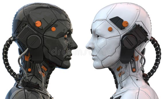 Android Robot Cyborg Woman Humanoid Side View - 3d Rendering Stock ... Android Robot Cyborg Woman Humanoid Side View - 3d Rendering Stock ...