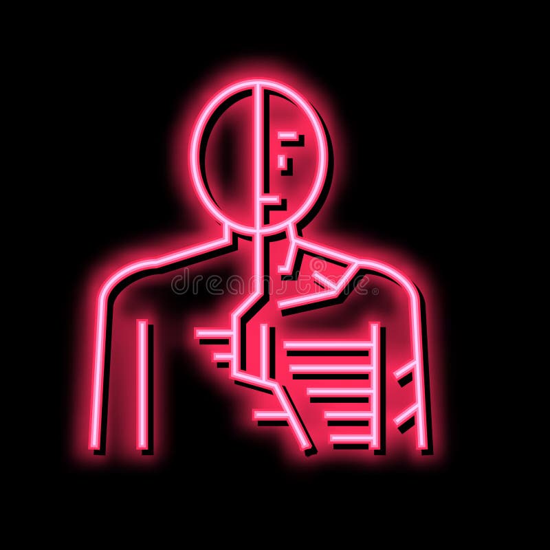 Android Robot Human Neon Glow Icon Illustration Stock Vector ...