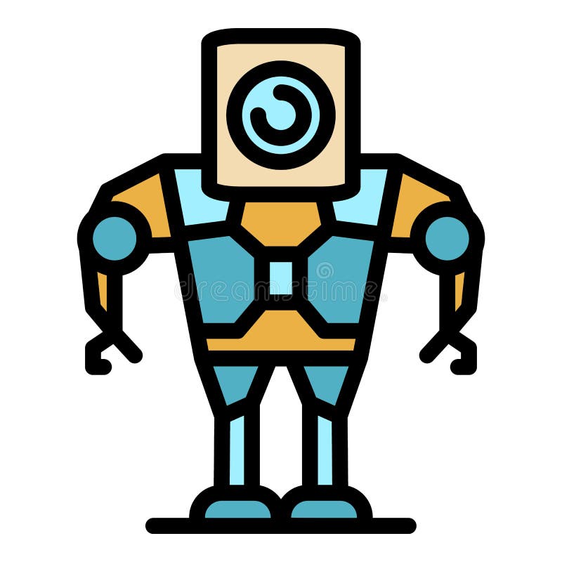 Android Robot Icon Color Outline Vector Stock Illustration ...