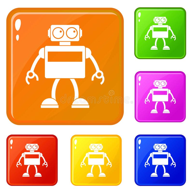 Android robot icons 9 set stock vector. Illustration of human - 96145798