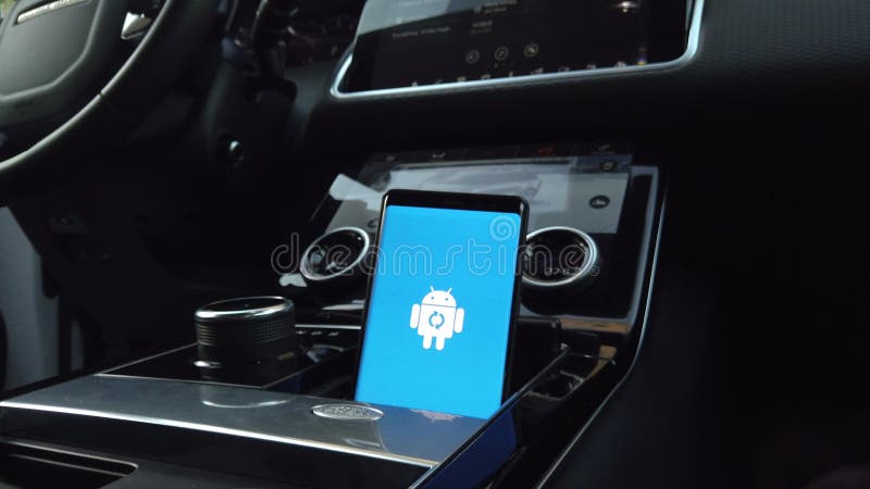 Android Robot Logo Icon on the Smart Phone Screen Stock Footage - Video ...