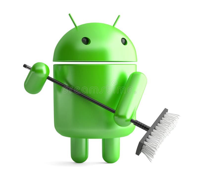 Android Robot with Mop. 3D Illustration Editorial Stock Image ...