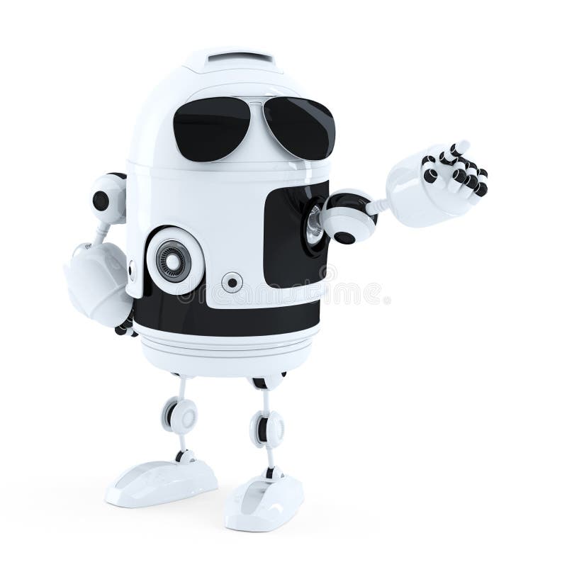 Android Robot Showing Ok Sign. Technology Concept Stock Illustration ...