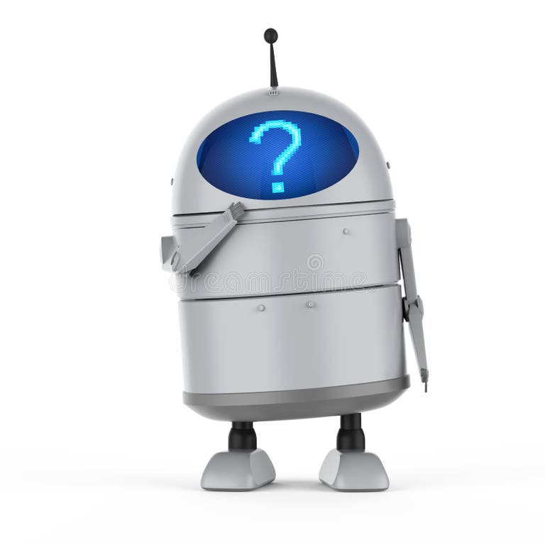Android Robot with Question Mark Stock Illustration - Illustration of ...