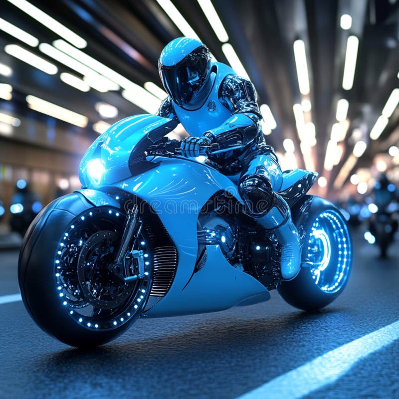The Latest Android Robot Rides at High Speed on a Modern Motorcycle ...