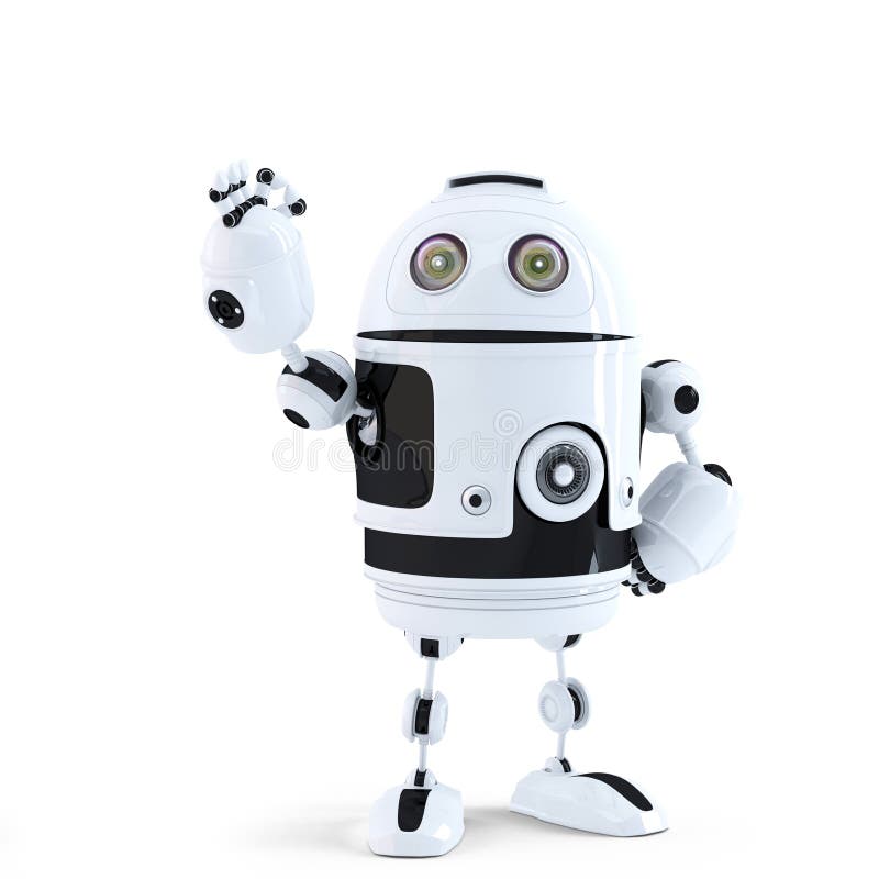 Android Robot Showing Ok Sign. Technology Concept Stock Illustration ...