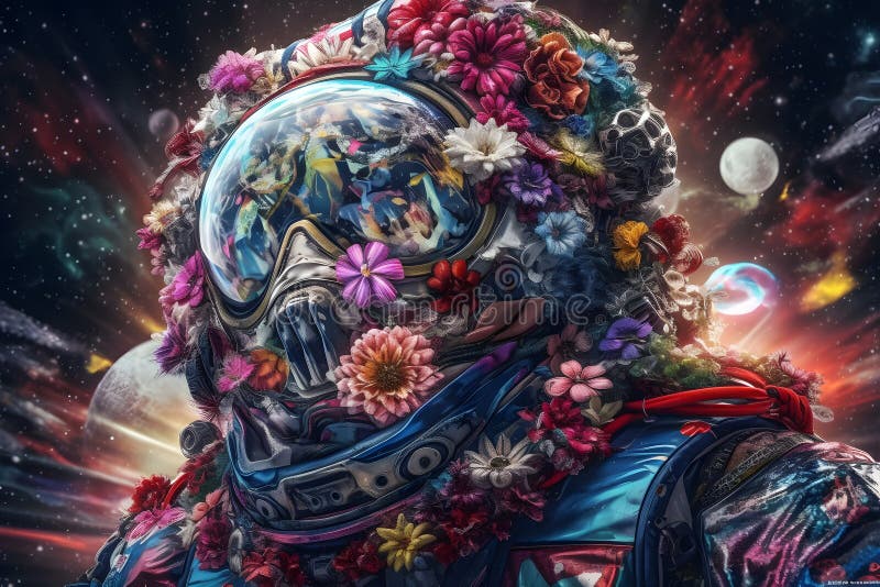 Android Robot in Space. Alien Cyborg Stock Illustration - Illustration ...