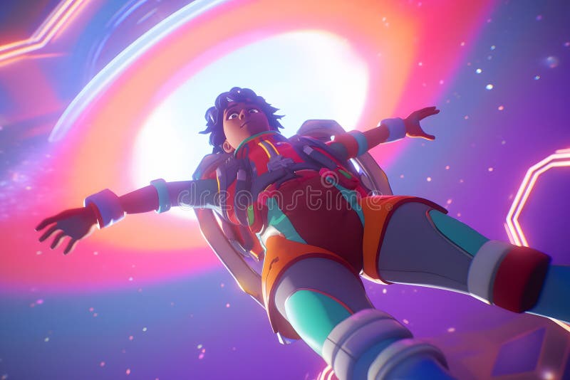 Android Robot in Space. Alien Cyborg Stock Illustration - Illustration ...