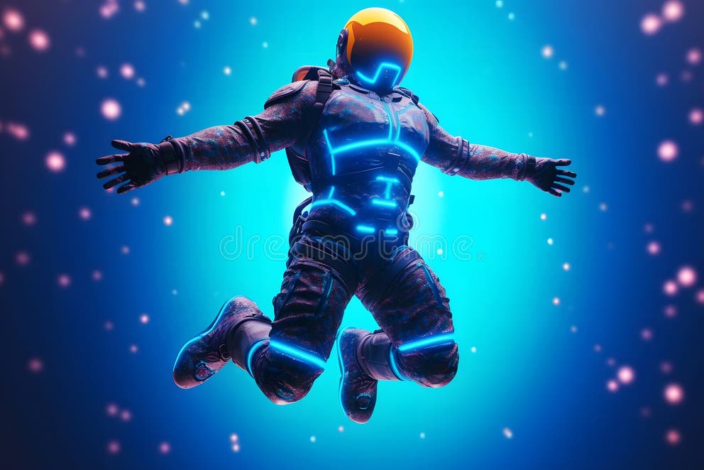 Android Robot in Space. Alien Cyborg Stock Illustration - Illustration ...