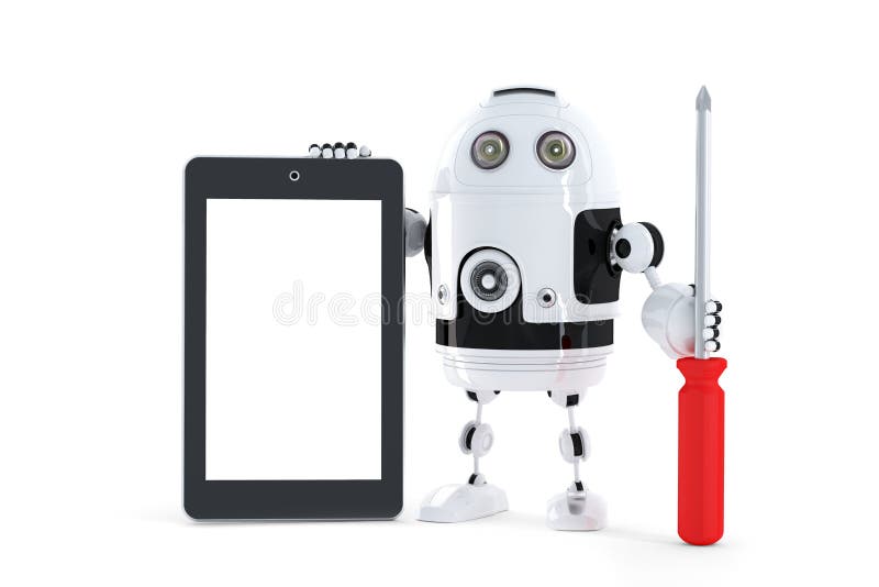 Android Robot Showing Ok Sign. Technology Concept Stock Illustration ...