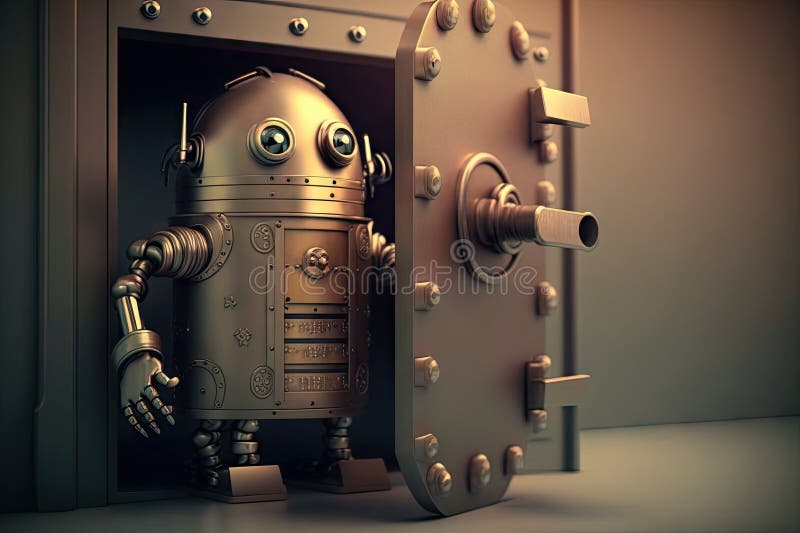 Android Robot Thief, Sneaking into Bank Vault, Stealing Valuables and ...