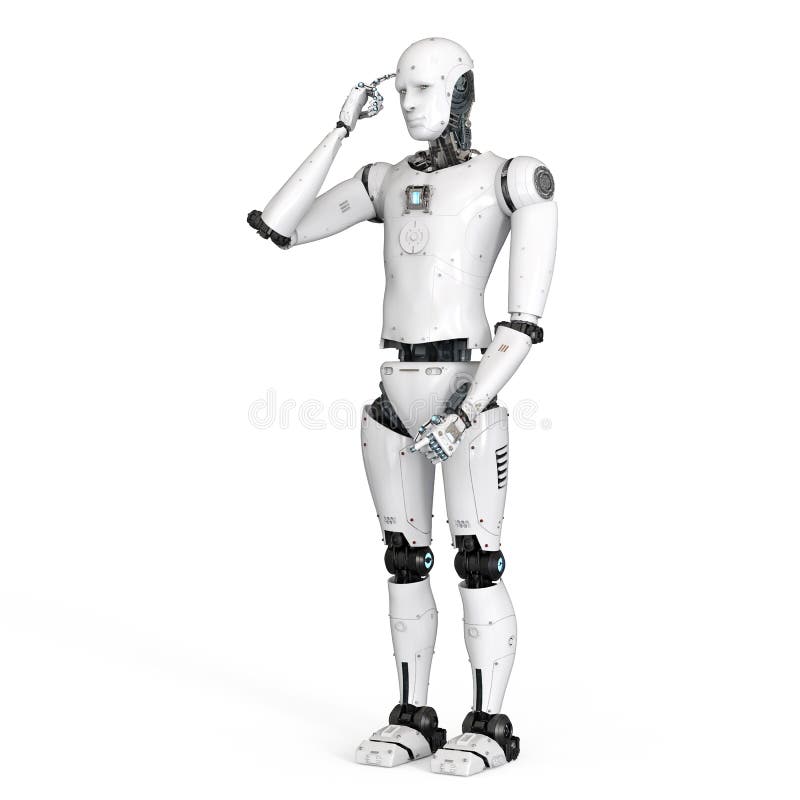 Android robot thinking stock image. Image of futuristic - 91432329