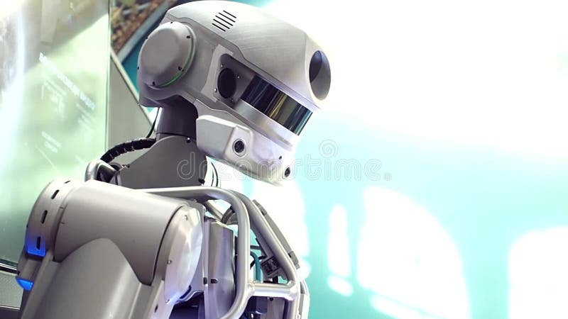 Human Android Walk Crowd People Show Technology Capabilities in ...