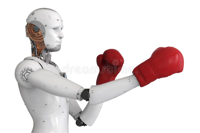 Android Robot Wearing Red Boxing Gloves Stock Illustration ...