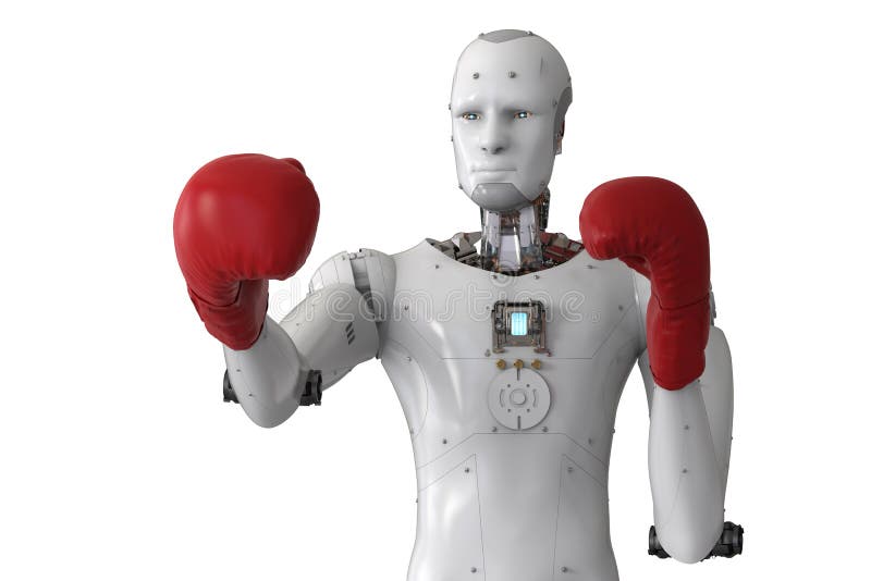 Android Robot Wearing Red Boxing Gloves Stock Illustration ...
