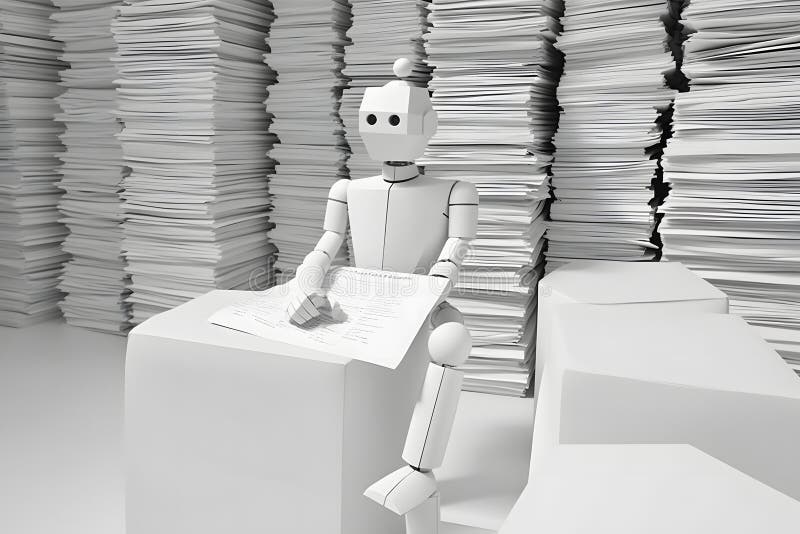 Android Robot For Working With Archive Documents Neural Network Ai