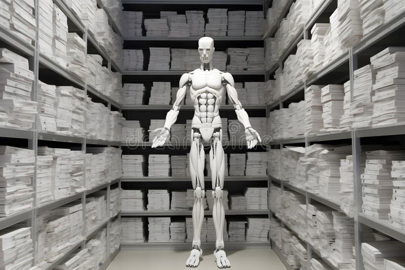 Android Robot For Working With Archive Documents Neural Network Ai