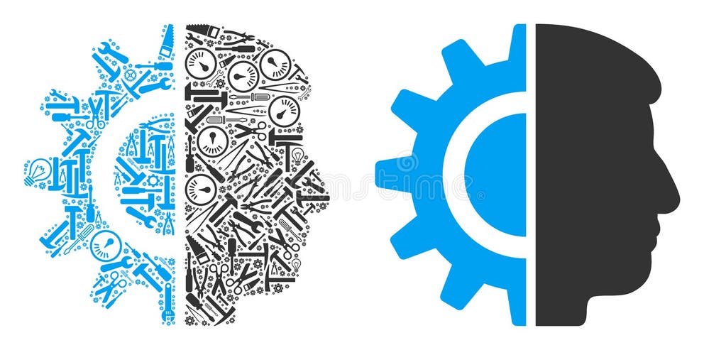 Android Robotics Mosaic of Service Tools Stock Vector - Illustration of ...