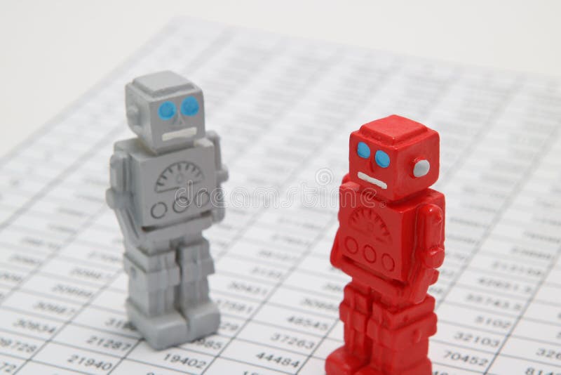 Robots Written Headlined Newspaper Isolated Stock Photo - Image of ...