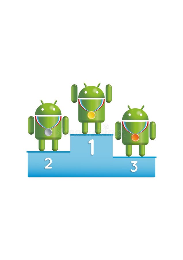 Android Robots Podium Winners Editorial Image - Illustration of green ...
