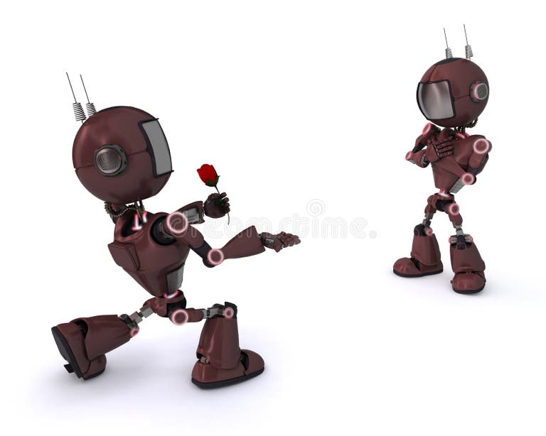 Android with Rose stock illustration. Illustration of romance - 36829846