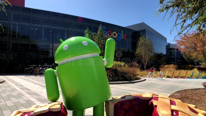 Android Statue in Googleplex Headquarters Main Office Stock Video ...