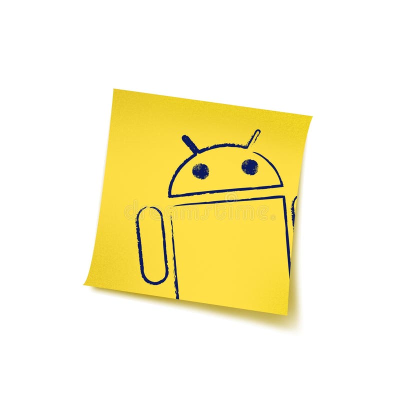 Glossy Android Character Climbing Out of a Tablet Editorial Stock Image ...
