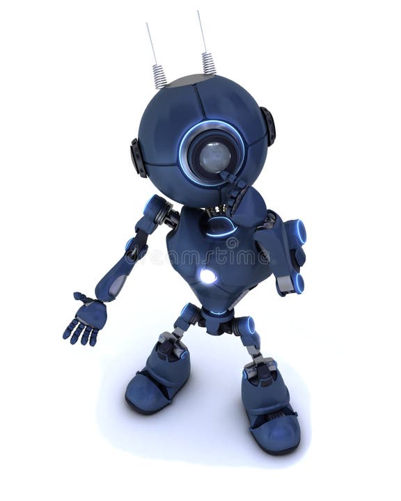 Android thinking stock illustration. Illustration of render - 31919535