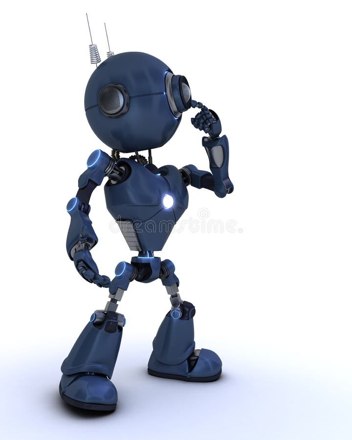 Android thinking stock illustration. Illustration of render - 31919535