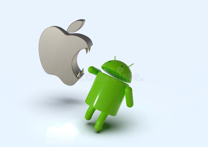 Apple IOS Vs Android Competition Symbol - Logo Characters Editorial ...