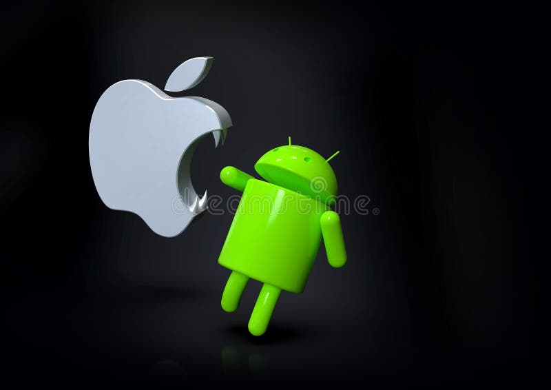 Apple IOS Vs Android Competition Symbol - Logo Characters Editorial ...