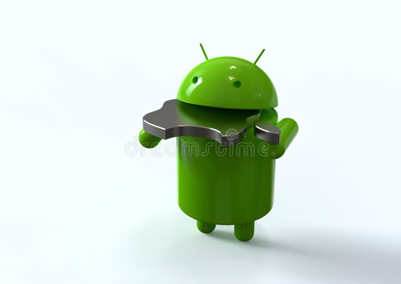 Android Vs Apple Competition Symbol, Logo Characters Editorial Image ...