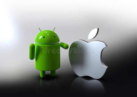 Android Vs Apple IOS Compared - Logo Characters Editorial Stock Photo ...