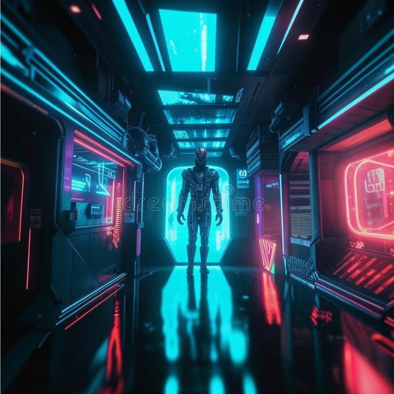 Android Walking Down the Hallway Stock Image - Image of screenshot ...