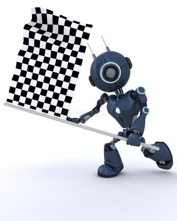 Android Waving Chequered Flag Stock Illustration - Illustration of ...