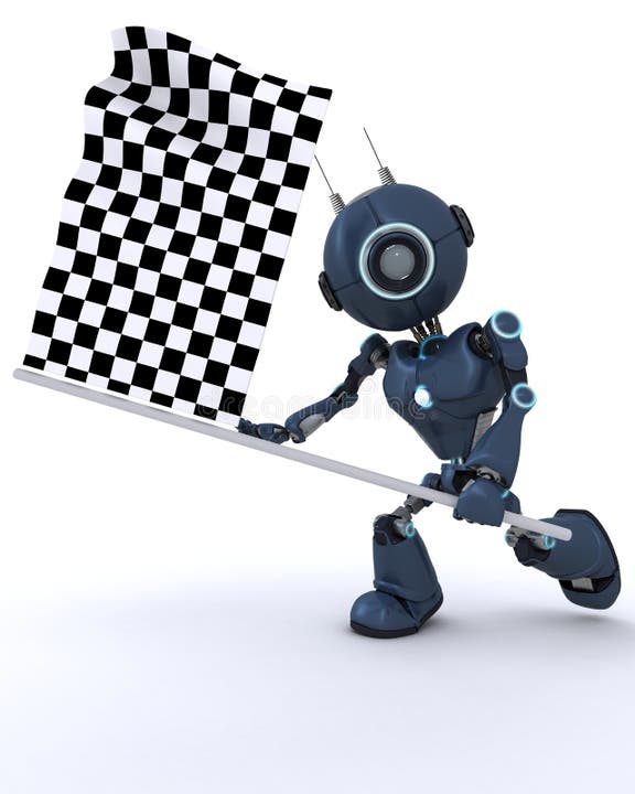 Android Waving Chequered Flag Stock Illustration - Illustration of ...