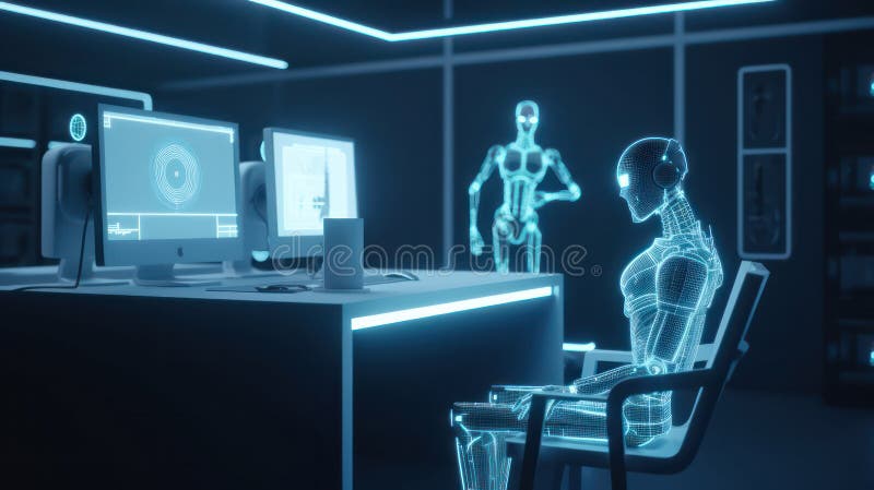 Android Work in the Virtual World. Internet. Artificial Intelligence ...