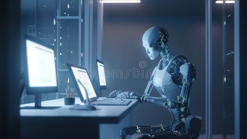 Android Work in the Virtual World. Internet. Artificial Intelligence ...