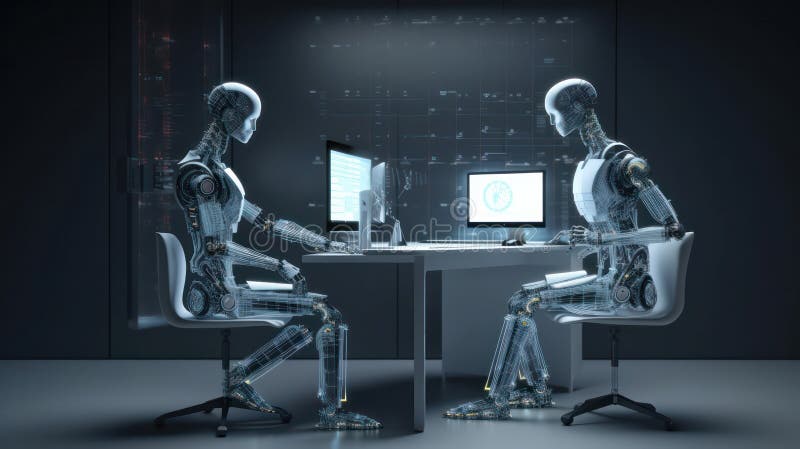 Android Work in the Virtual World. Internet. Artificial Intelligence ...