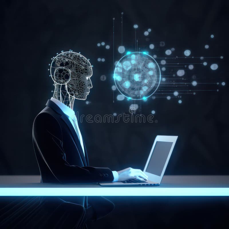 Android Work in the Virtual World. Internet. Artificial Intelligence ...