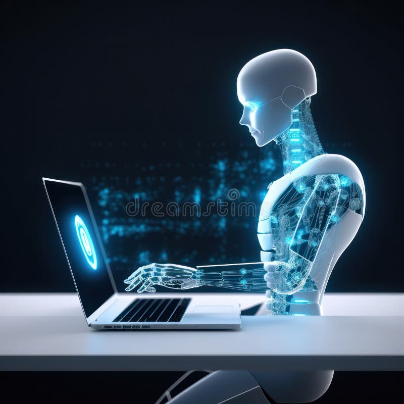 Android Work in the Virtual World. Internet. Artificial Intelligence ...