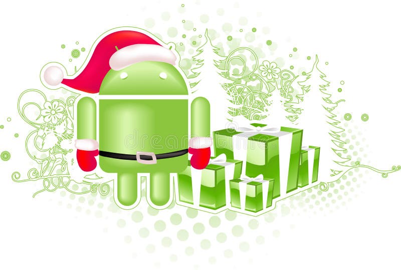 Android xmas logo editorial image. Illustration of media - 26662265