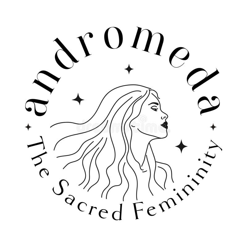 Andromeda with Circle Text. Stellar Star Logo Concept. Stock ...